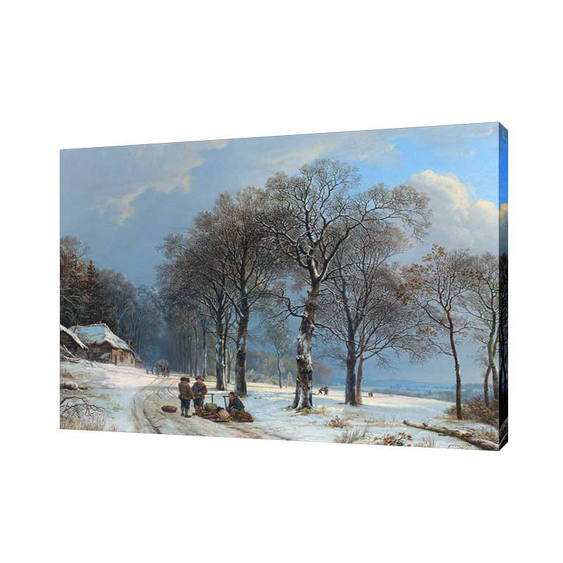 Картина на холсте Зима в деревне, 30х40 см