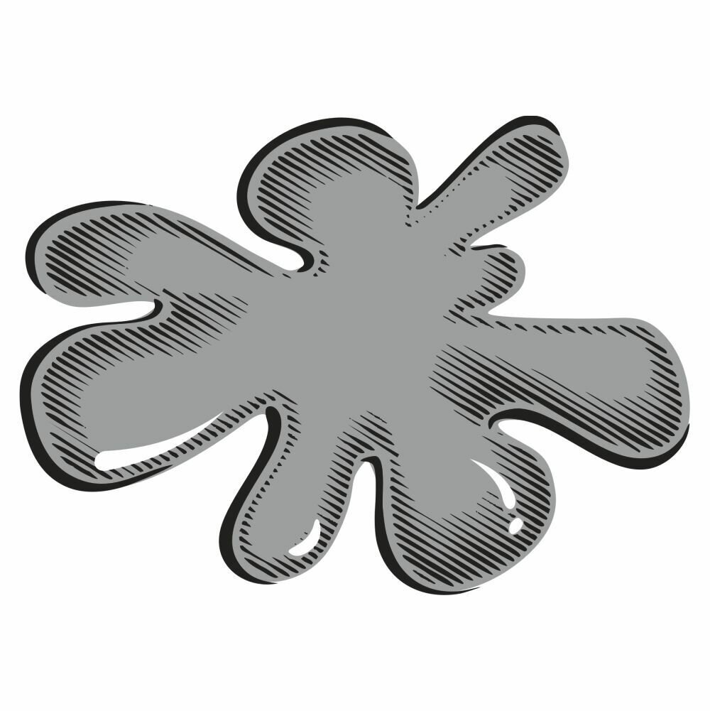 Наклейка "Клякса" (средняя), 100х55мм, серебро, Арт рэйсинг