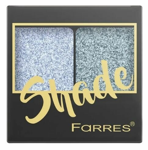 Farres cosmetics Тени для век Shade, 2-х цветные, №04 Пыльно-голубой/североатлантический синий
