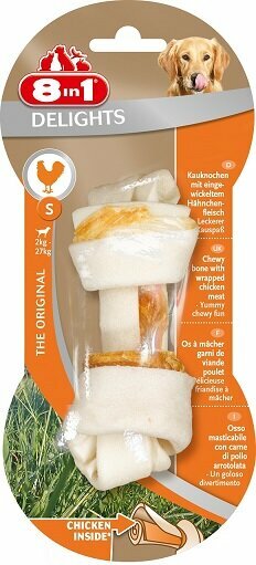 8in1 Delights S косточка с куриным мясом для мелких и средних собак (11 см.) Курица, 1 шт.