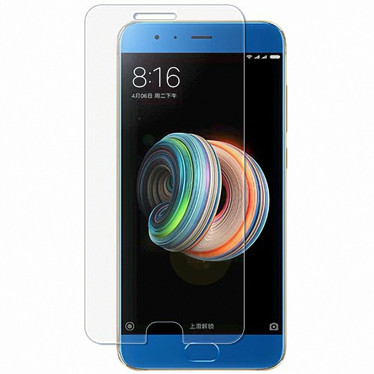 Защитное стекло для Xiaomi Mi Note 3 прозрачное на плоскую часть экрана