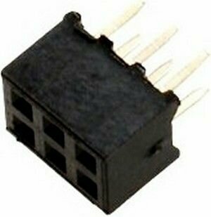 PBD2-6 , Гнездо на плату 2мм 2x3pin прямое / 5 штук