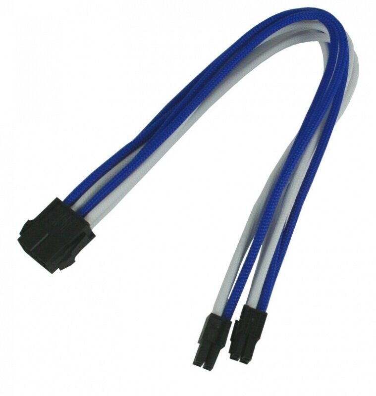 Удлинитель Nanoxia Удлинитель Nanoxia 8-pin EPS to 4+4-pin, 30см, синий/белый NX8PV3EBW