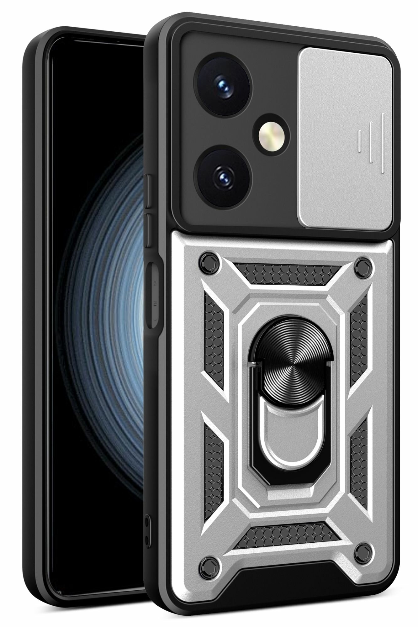 Чехол противоударный для Vivo Y27 4G / Виво У27 4G с защитой камеры armors (Серебристый)