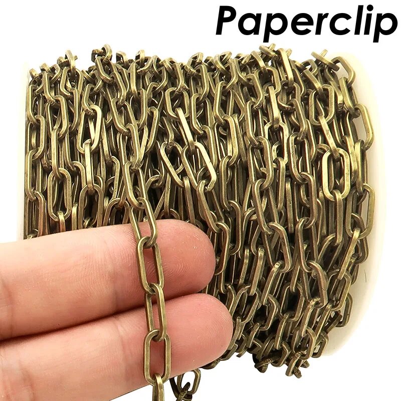 Металлическая цепочка для бижутерии NeoVogue, 10 футов, золотистая, бронзовая, медная 5x10mm, Bronze