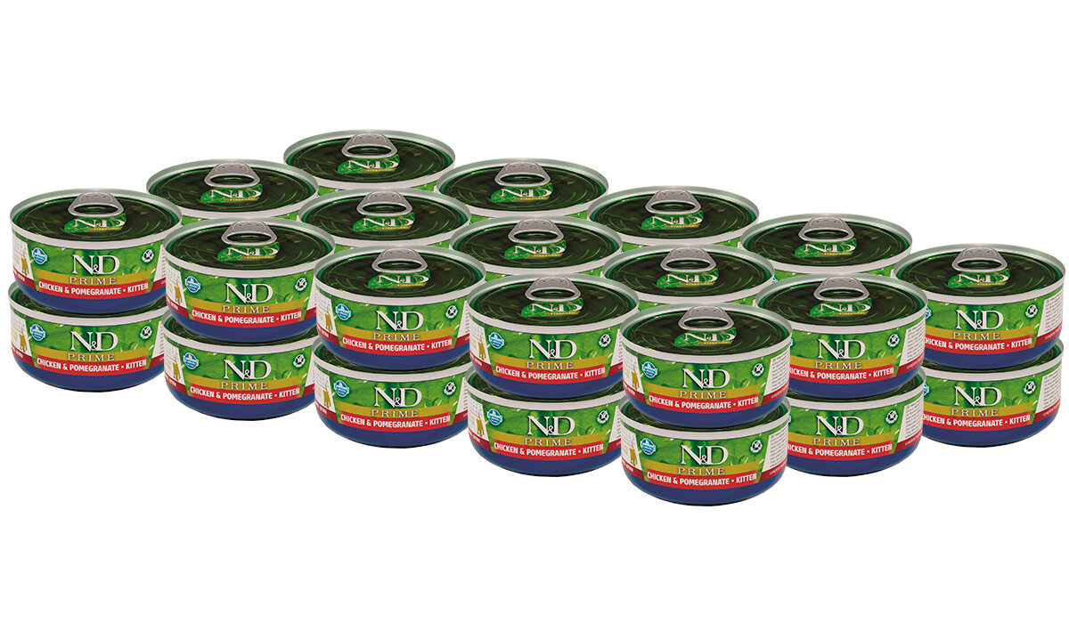 FARMINA CAT N&D PRIME CHICKEN & POMEGRANATE KITTEN беззерновые для котят с курицей и гранатом (70 гр х 30 шт)