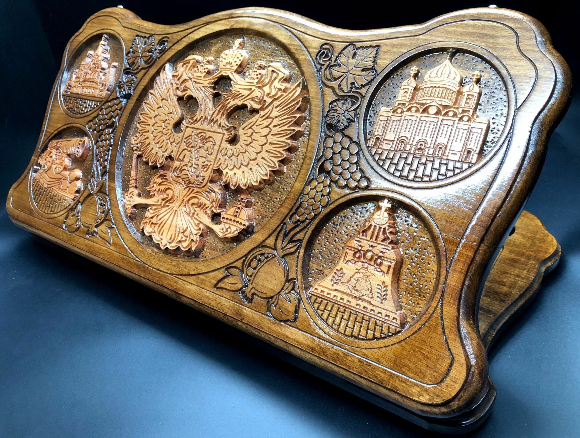 Нарды Деревянные Резные "Великая Россия", большие 60см