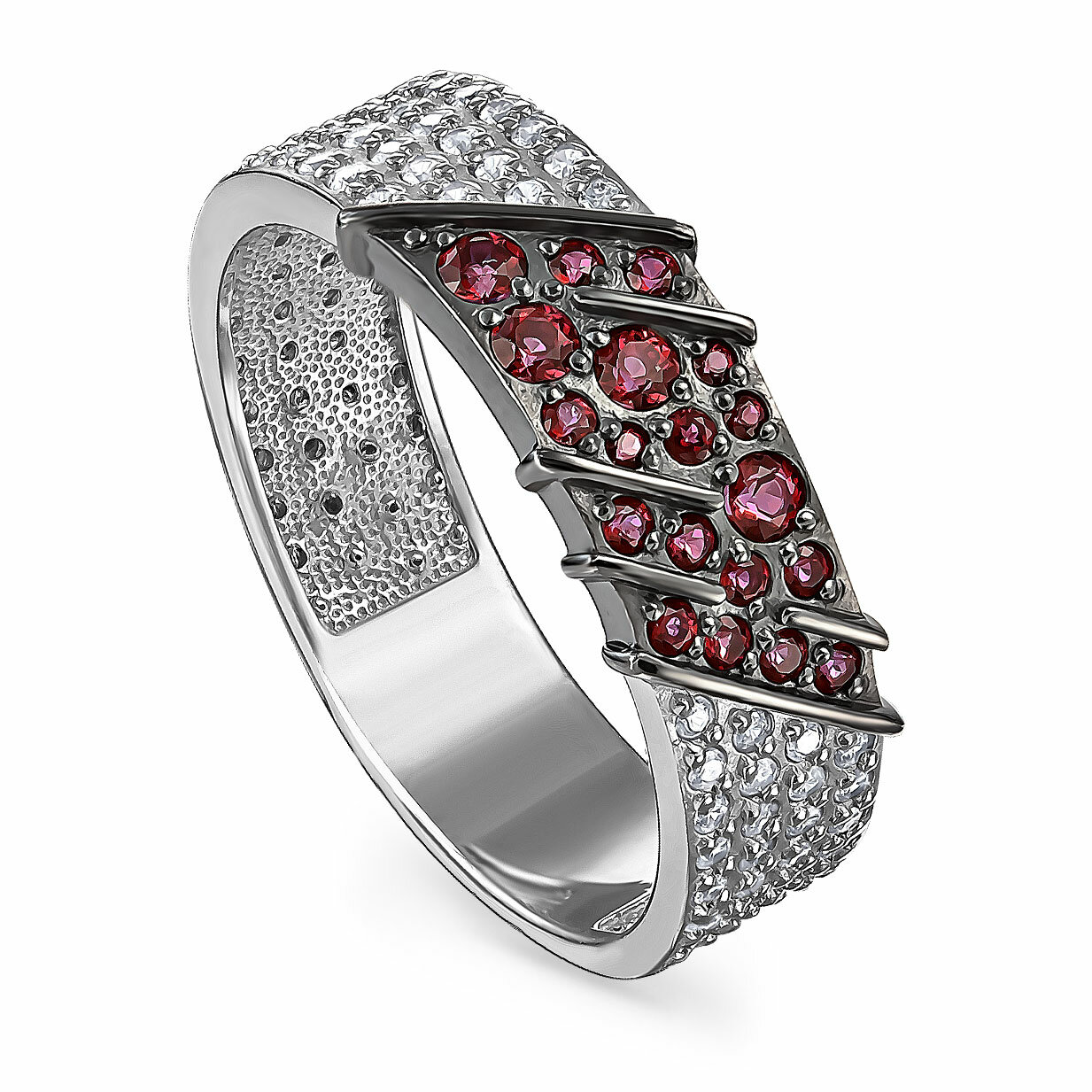 Кольцо тонкое, серебро, 925 проба, фианит