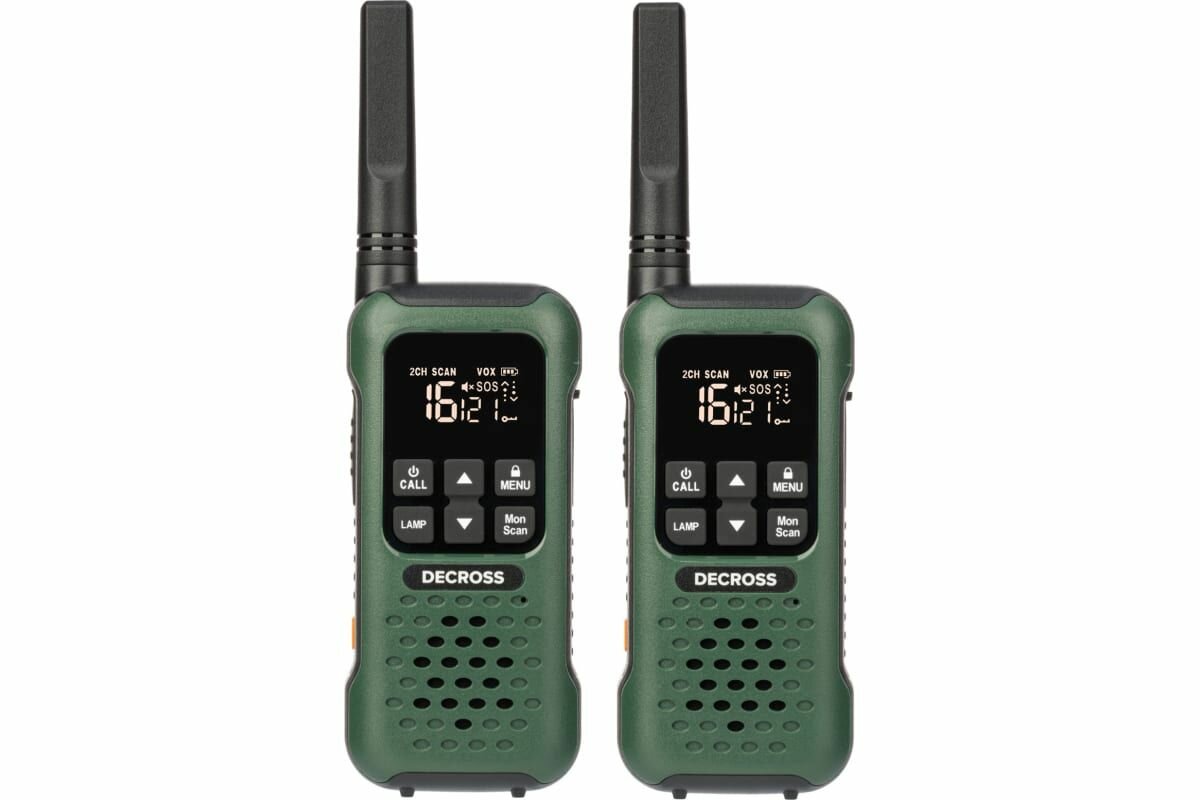 Комплект из двух радиостанций Decross DC93 Dark Green Twin EU с ЗУ DC9315114502000