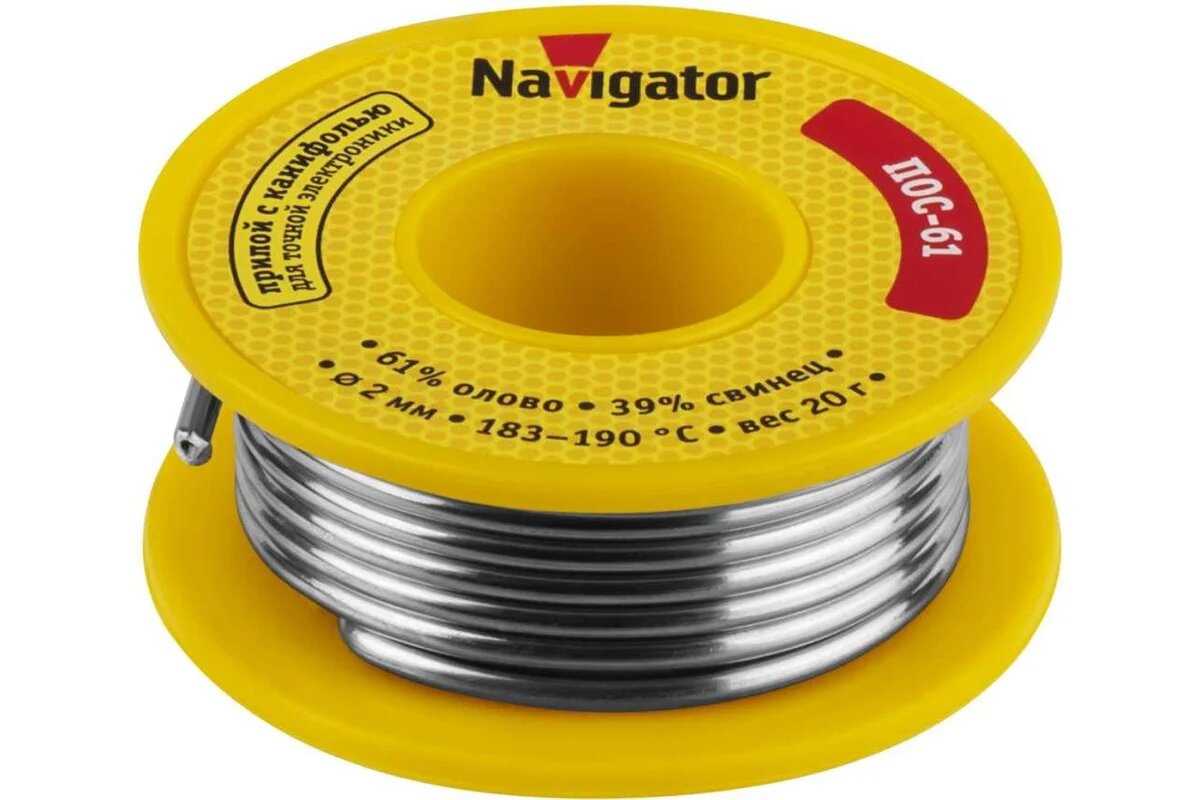 Припой 93 728 NEM-Pos04-61K-2-F20 2 мм, 20 г Navigator 28367