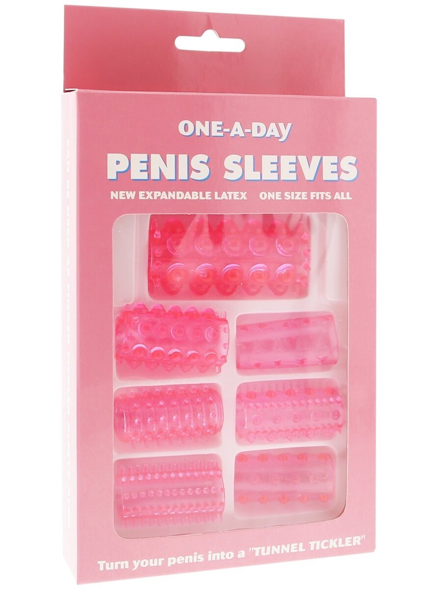 Набор эластичных насадок на пенис "ONE-A-DAY PENIS SLEEVES PINK" 7 шт