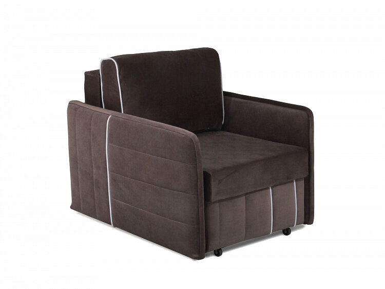 Кресло-кровать Некст (Слим) коричневое, 90х111х87 см, с ящиком для белья