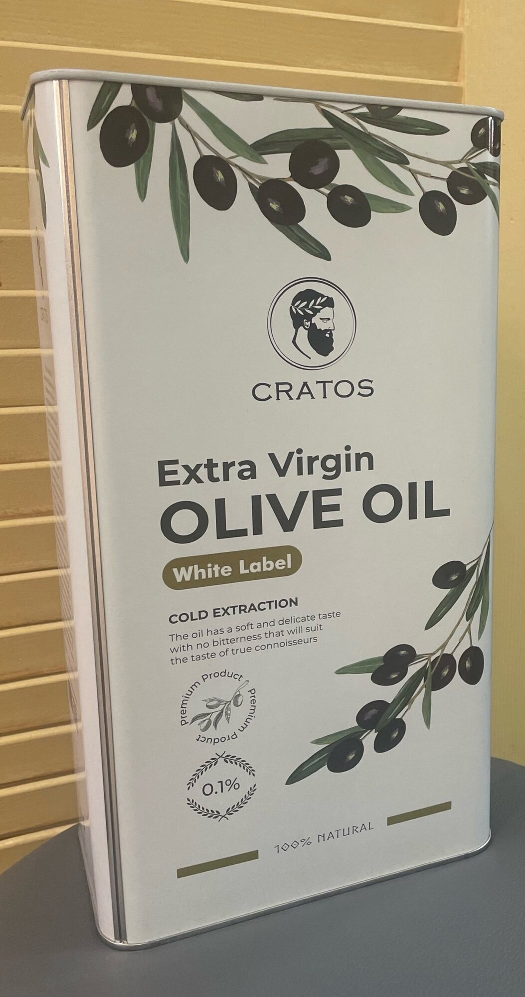 Cratos-Масло оливковое Extra Virgin Olive Oil Cold Extraction White Label,5 литров.