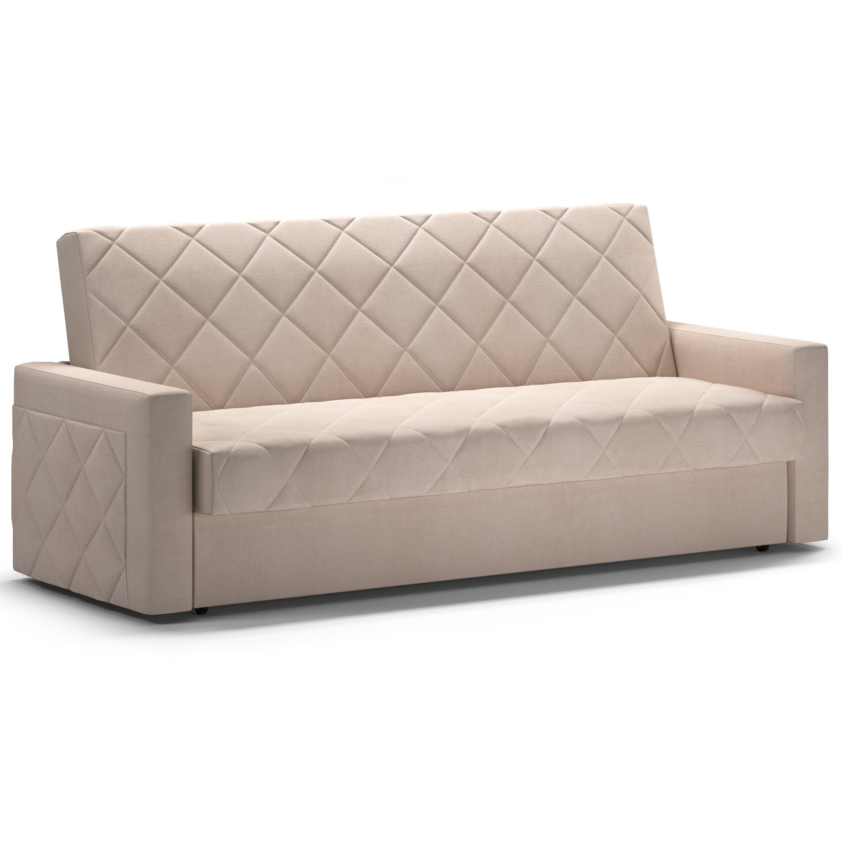 Диван раскладной "Лондон" 217х87х96, 118х187, 1 место, бежевый микро-велюр