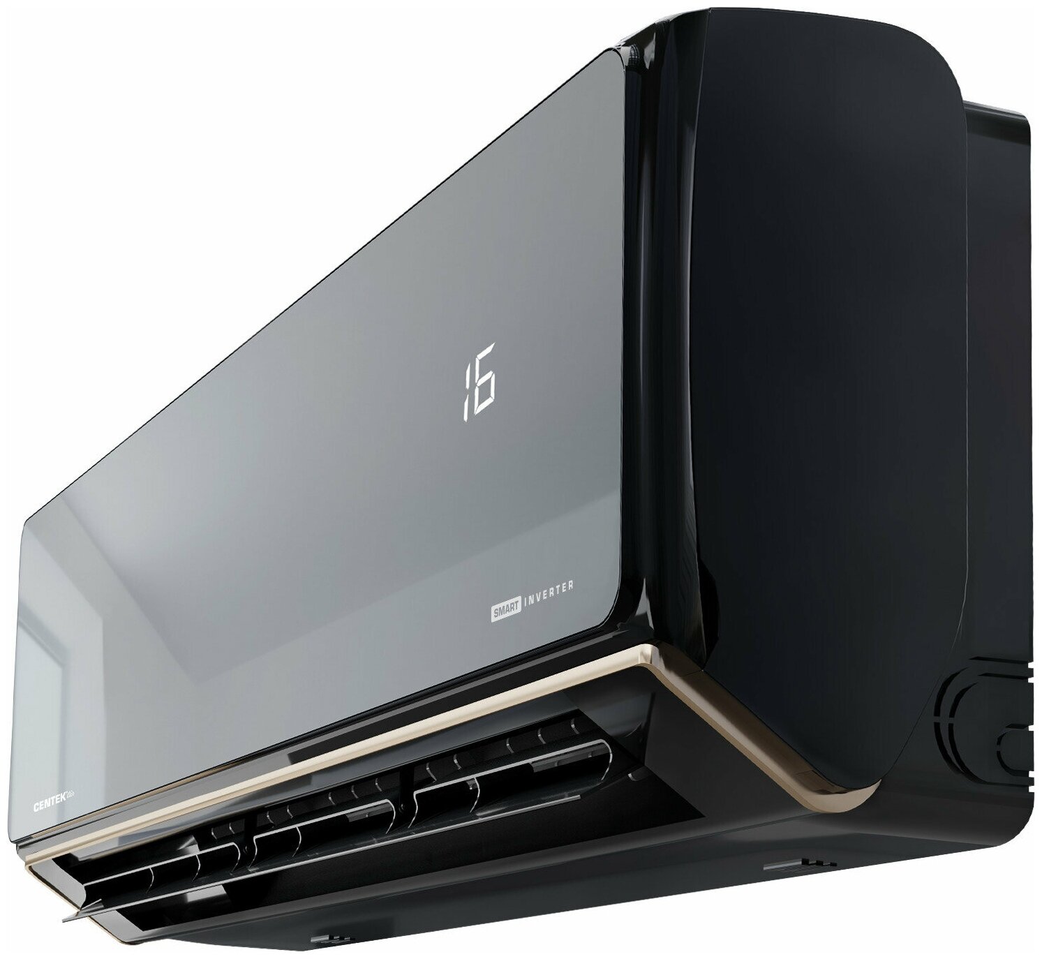 Сплит-система CENTEK CT-65H10 <2950/3000W> Черный/зеркало, скрытый LED дисплей 23дБ, компрессор GMCC