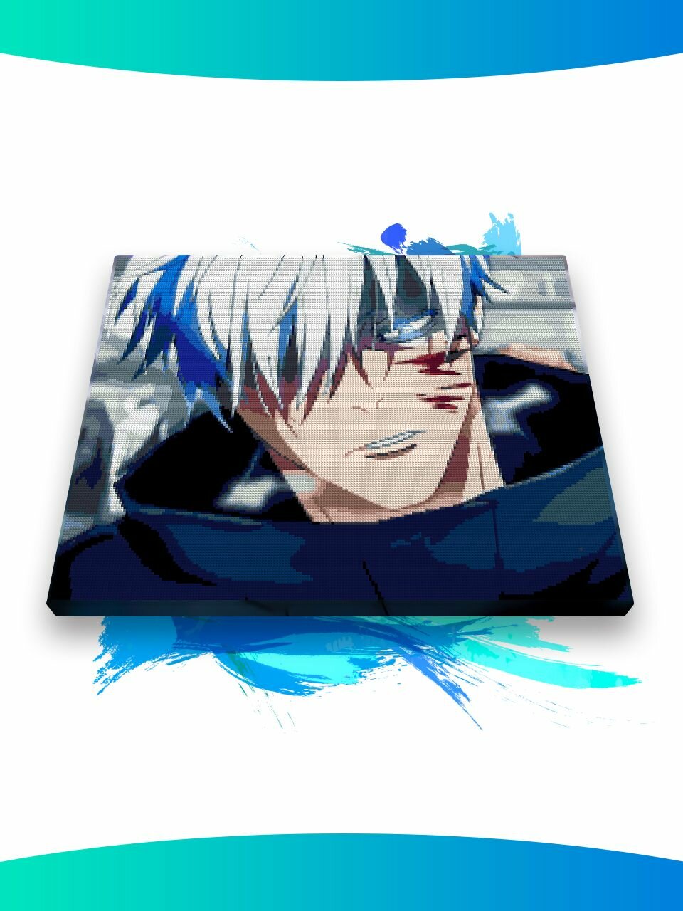 Алмазная мозаика на подрамнике - вышивка Satoru Gojo 40 х 50 см