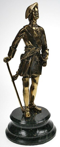 Бронзовая статуэтка "Петр I" выс.28см