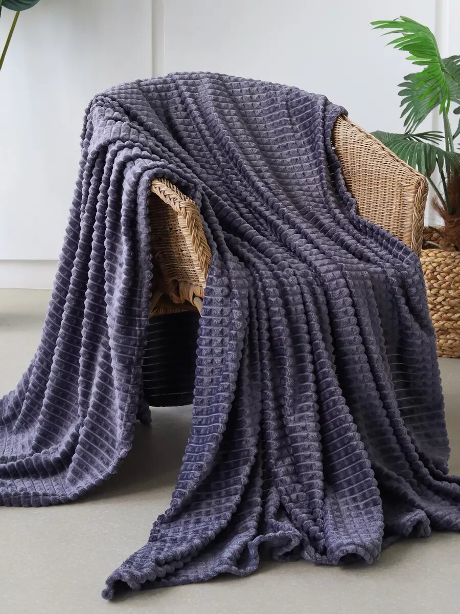 Плед 180х200 кубик плюшевый на диван и кровать