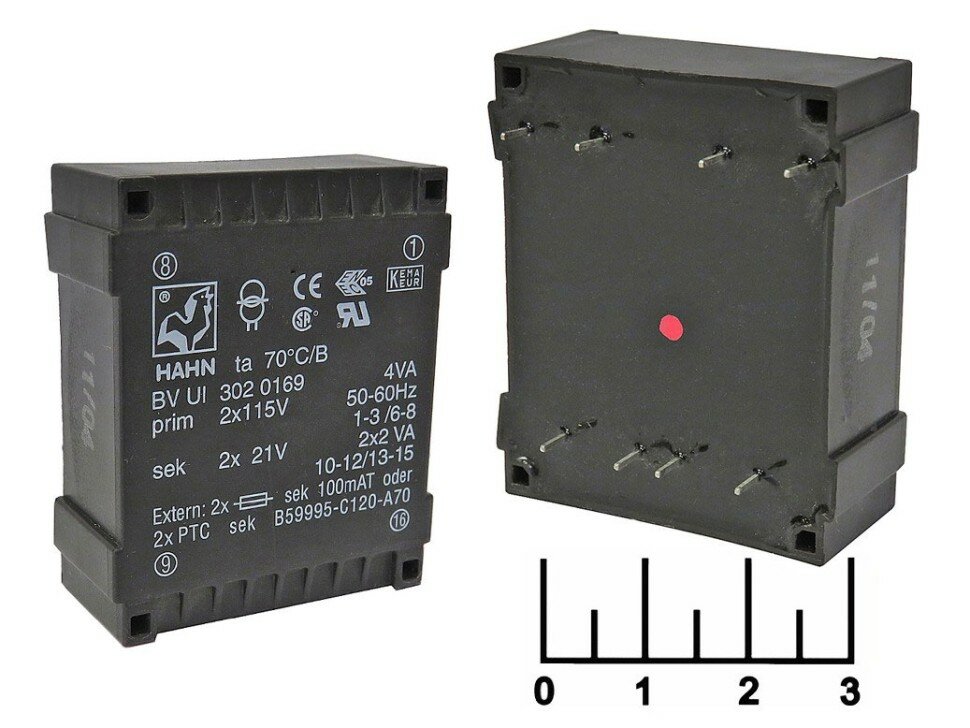 Трансформатор 2*21V 0.01A BVUI 302 0169