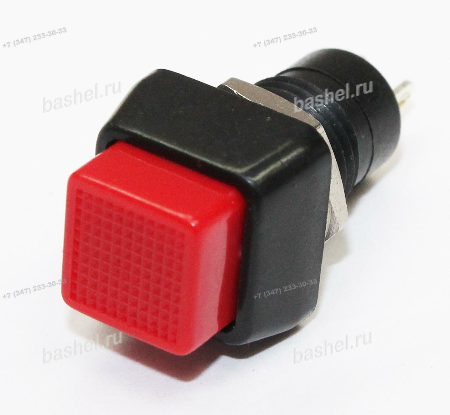 Кнопка PBS-21B мини, квадр, б/ф, красная