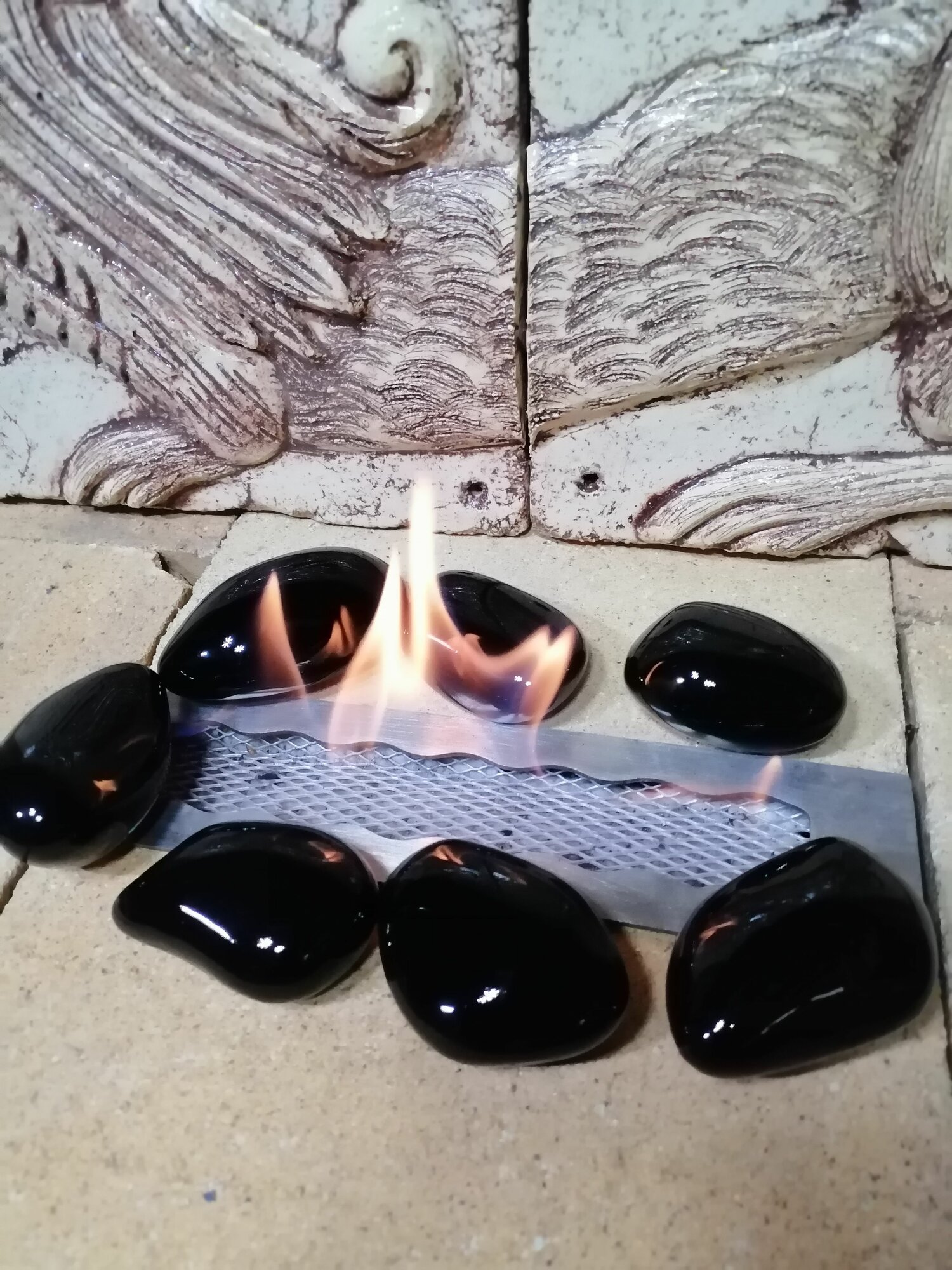 Камни керамические для биокамина чёрныё 7 шт