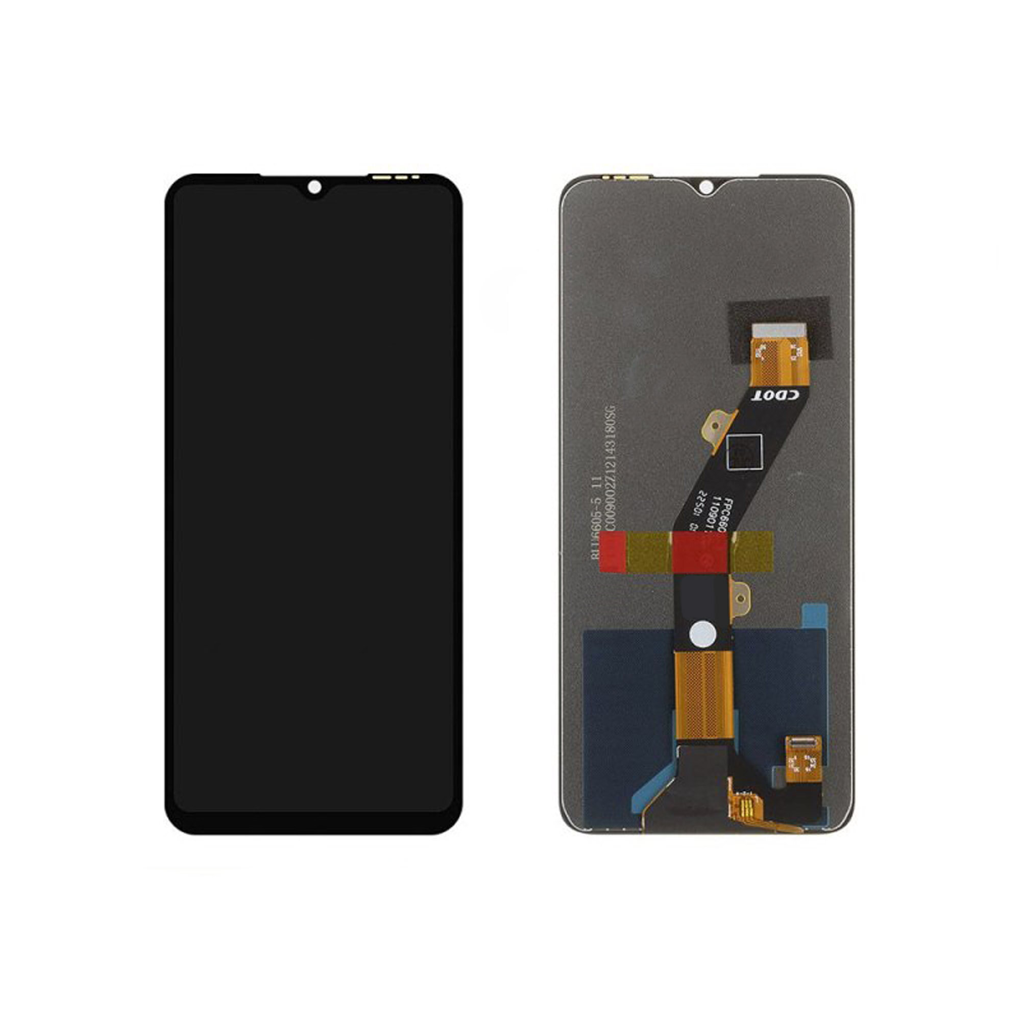 Дисплей (экран) в сборе с тачскрином для Tecno Pop 7 Pro черный SC LCD / 720x1612