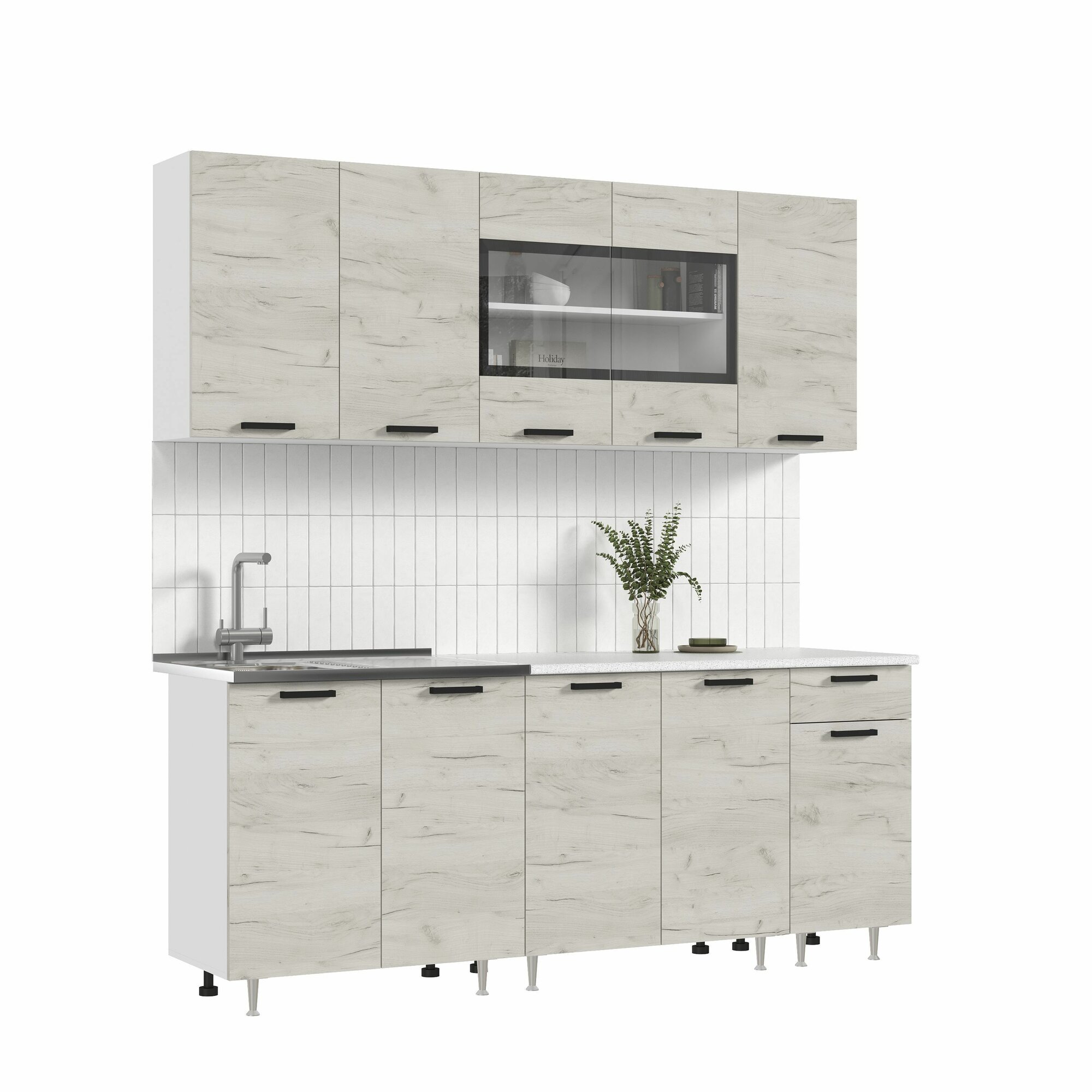 Кухня РИО New 1,8м. Дуб крафт белый