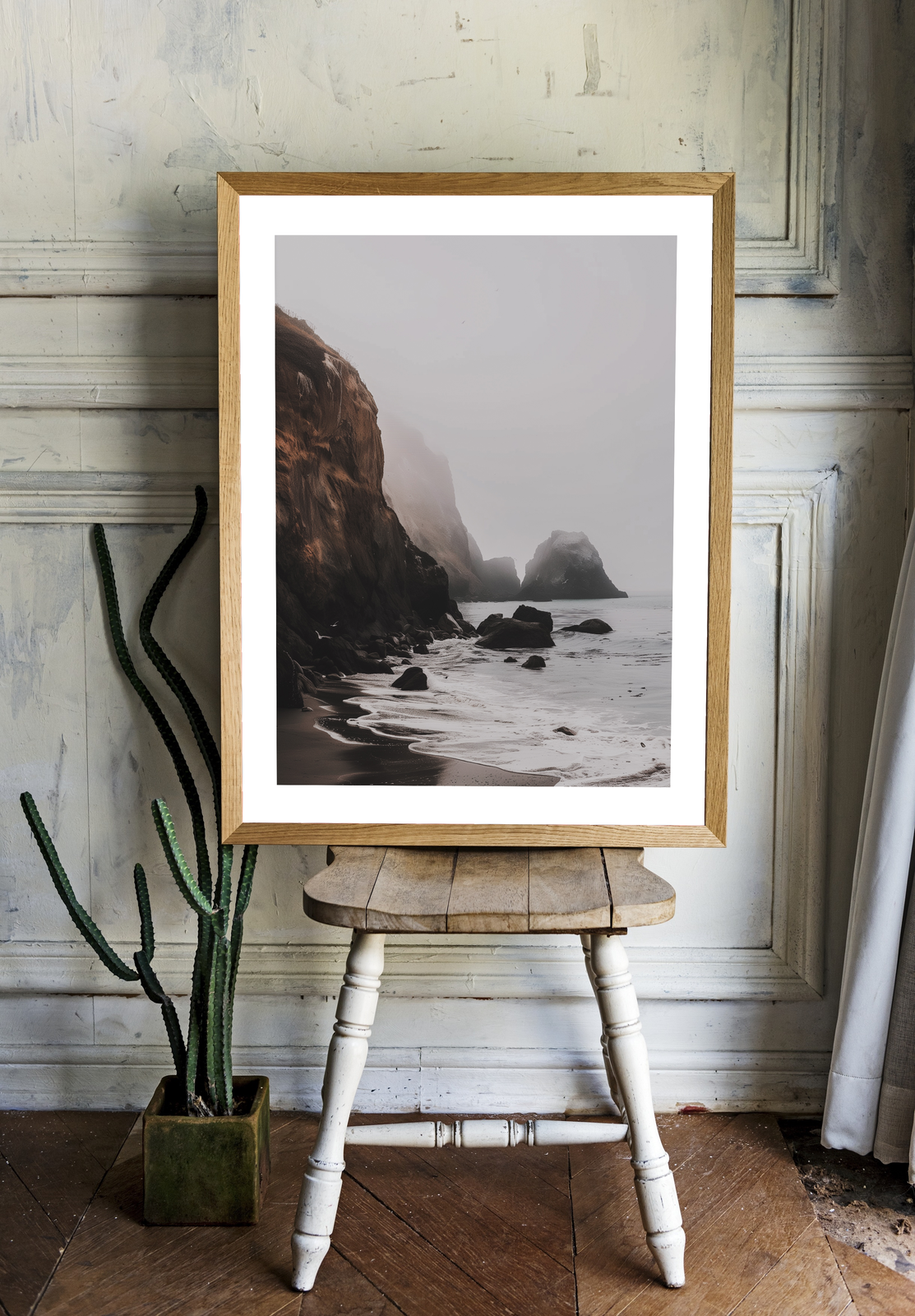 Постер "Морское побережье в тумане" 40x50 без рамы