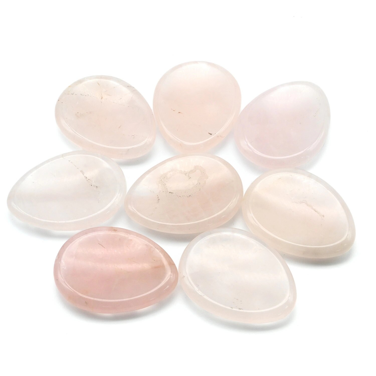 Галька из розового кварца, капля "Тревожные камни" 45*35*7мм. .