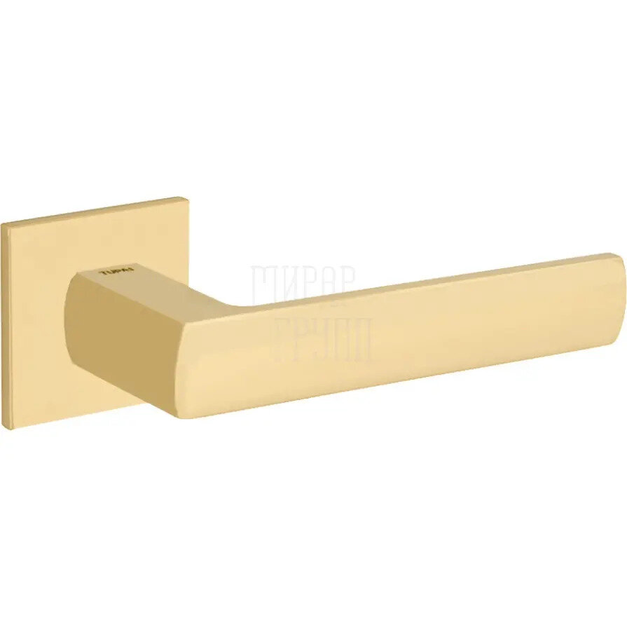 Дверная ручка на прямоугольной розетке Tupai 4161 5S Q (на тонком основании 5 мм) сатинированная латунь