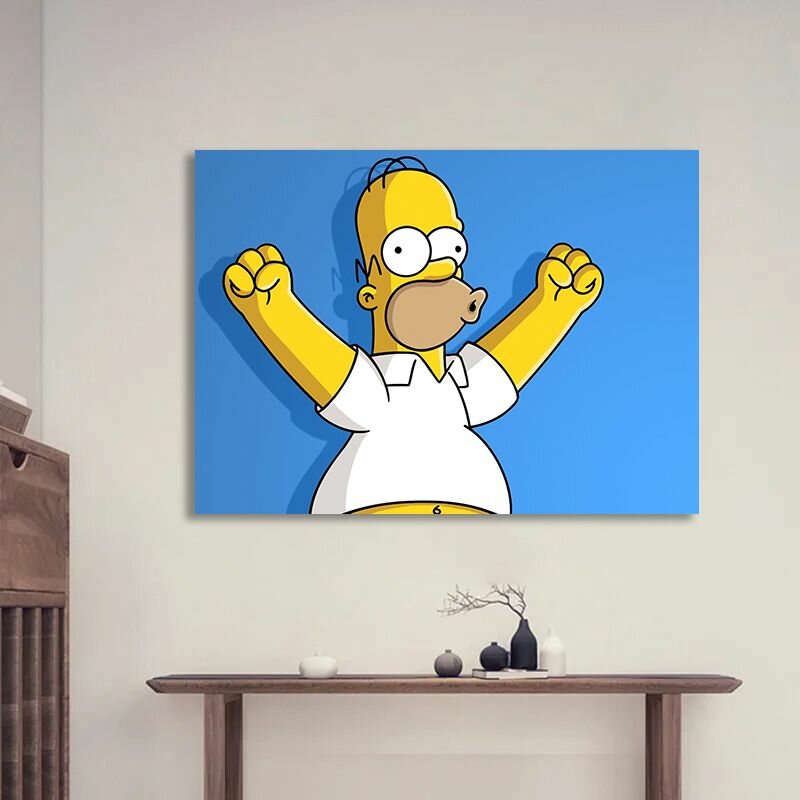Картина "Симпсоны Гомер", холст, подрамник, дерево, на подрамнике, 30x40 см