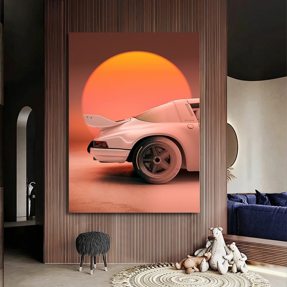 Картина "Porsche" от ВсеКартины, холст, на подрамнике, крепление "крокодил", дерево, 50 см x 70 см