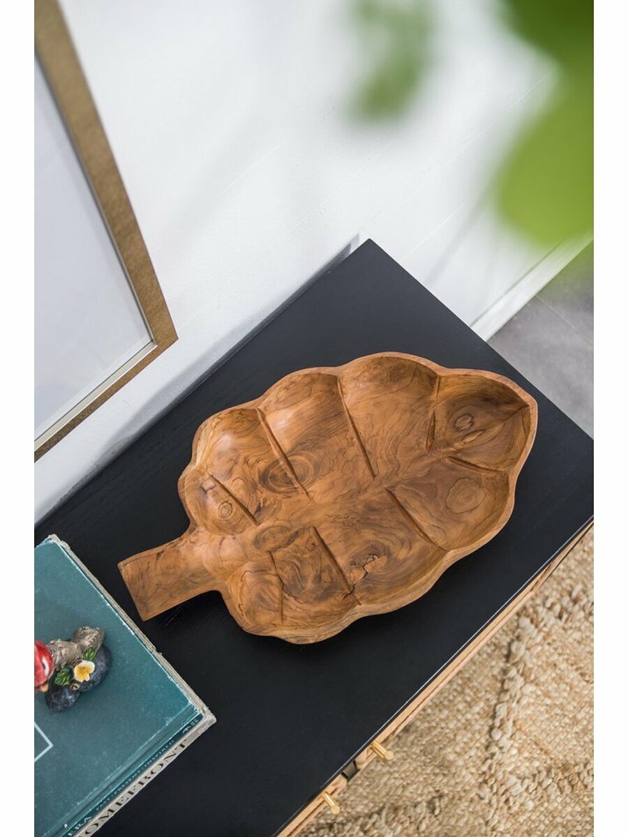 SA80209 Блюдо декоративное Лист 40х25х6см, тиковое дерево, Glasar