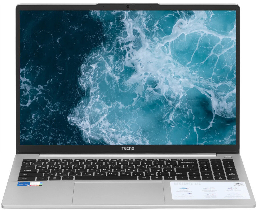 Ноутбук TECNO K16 i5 1235U/16Gb/SSD 512Gb/16"/IPS/FHD/Win11/Silver (TCN-K16I5W.512. GR)