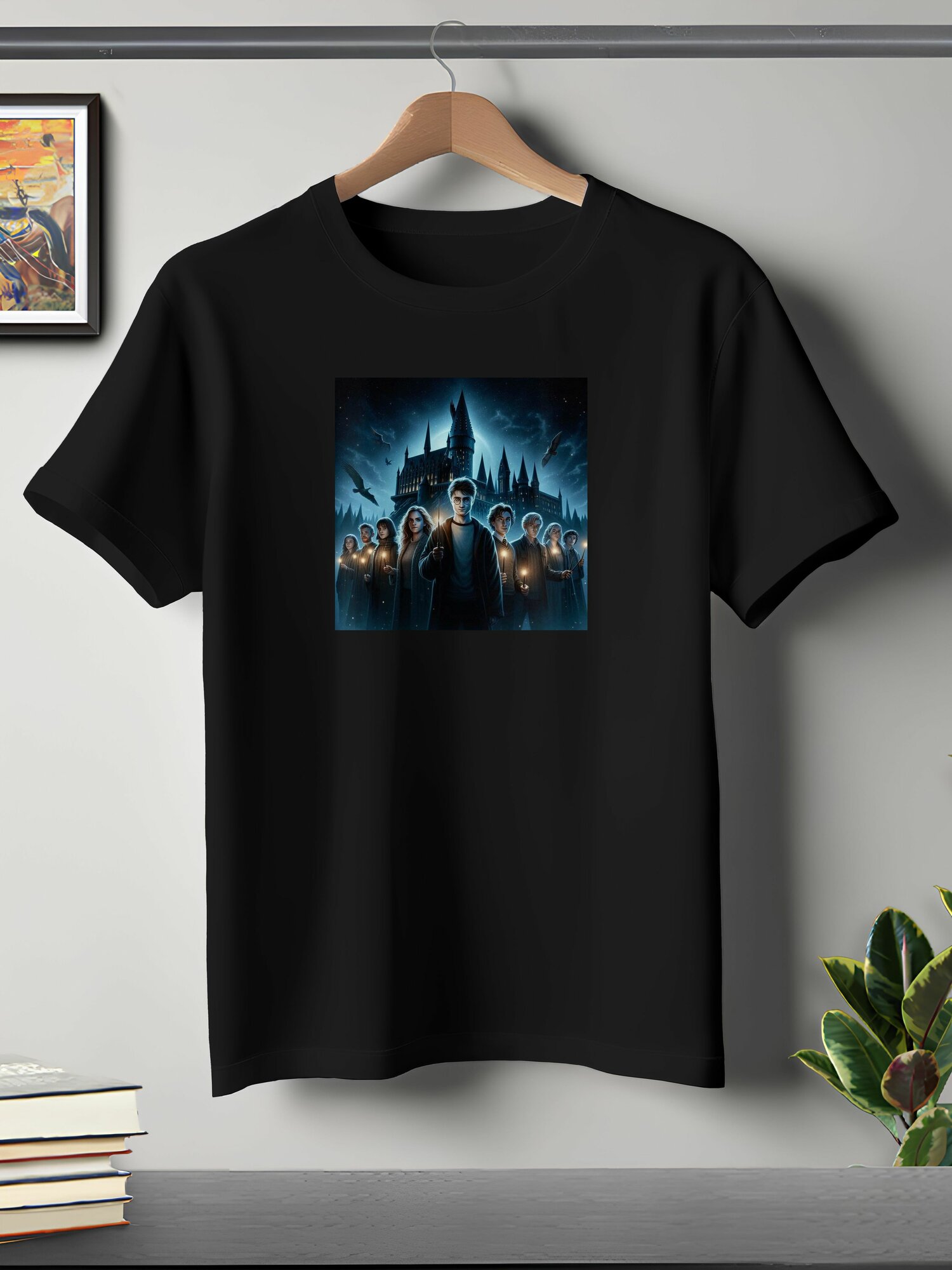 Футболка  Детская ONEQ 116 (6-7) размер с принтом Гарри Поттер, черная