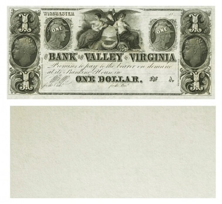 1 доллар 1860 США, штат Виргиния, сувенирная копия, банкноты и купюры редкие коллекционные