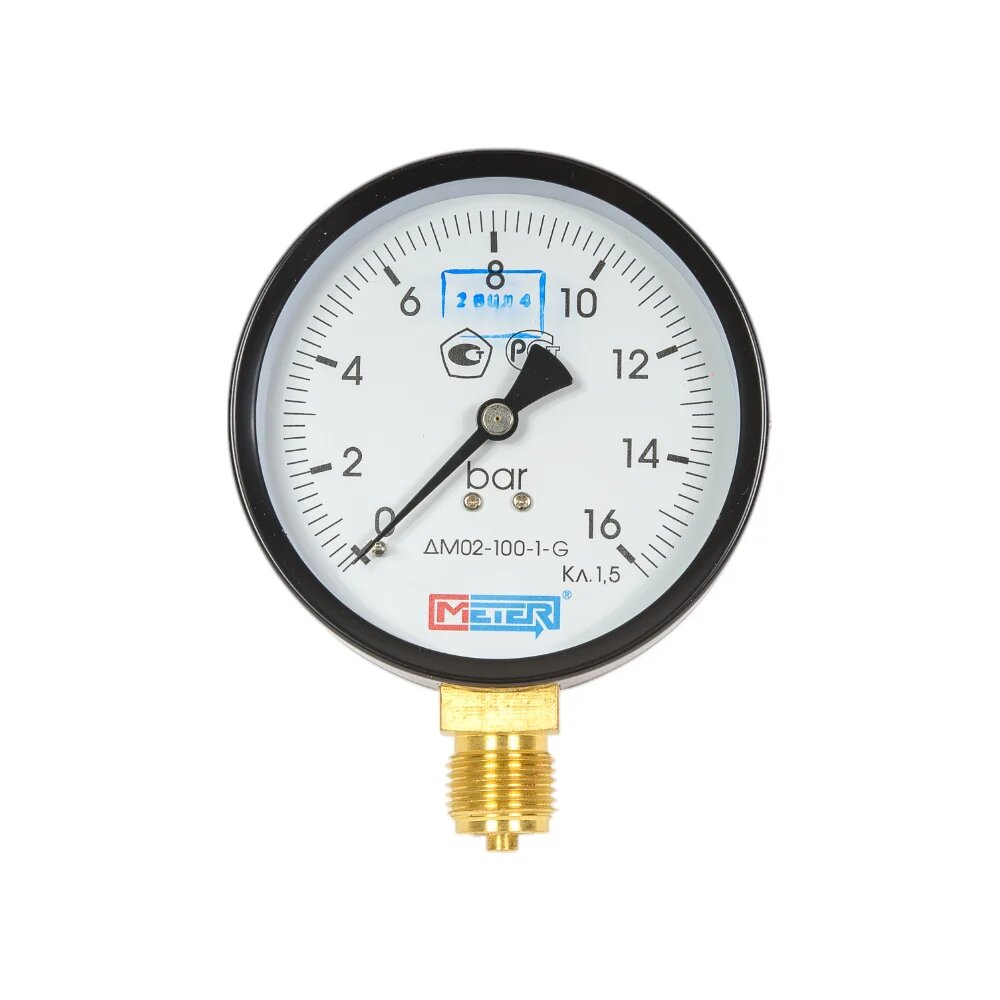 Манометр метер ДМ 02-100-1-G Р=0.16 бар, G1/2 кл.1,5 695, сталь
