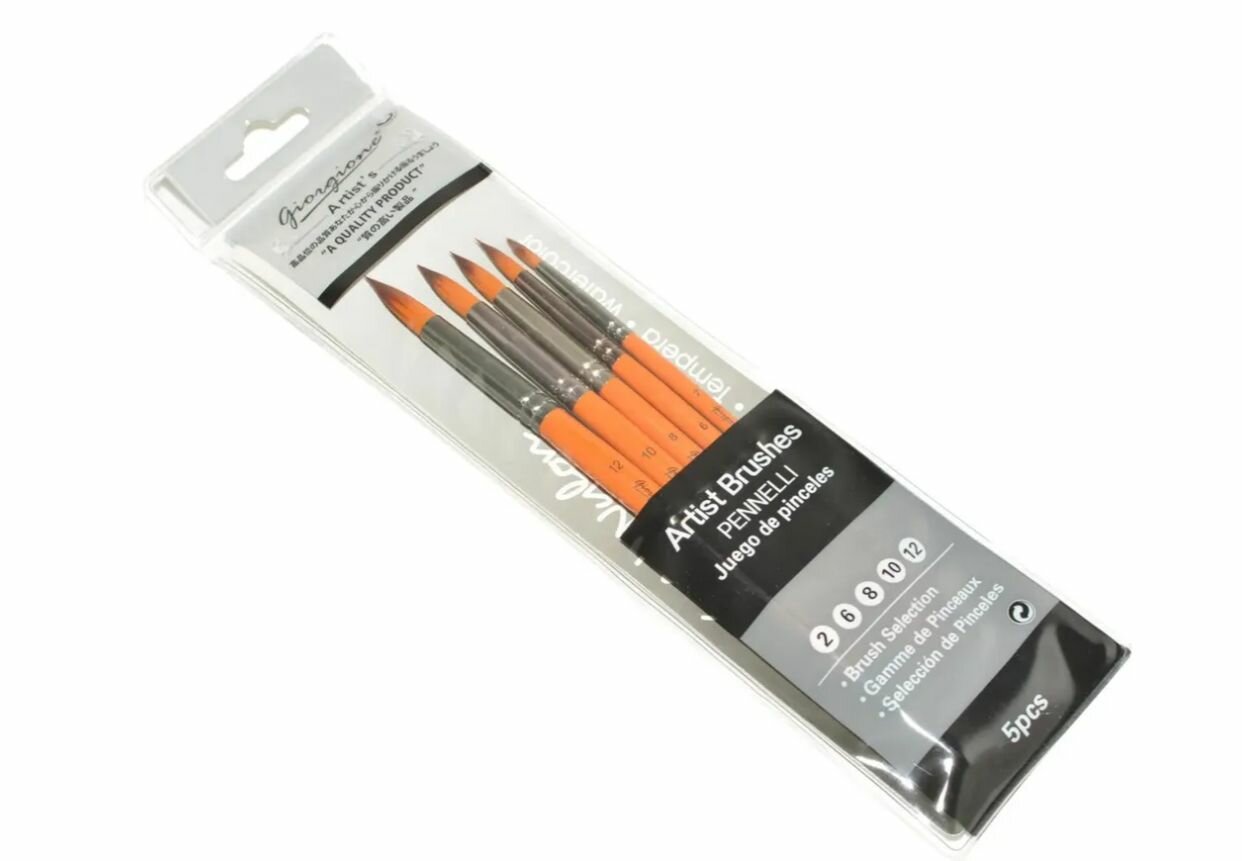 Набор кистей для рисования белка круглая №2, 6, 9 Грааль