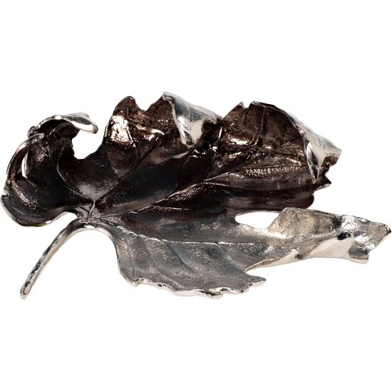 Блюдо Garda Decor декорат. металл. "Лист" хром 29*27*6см