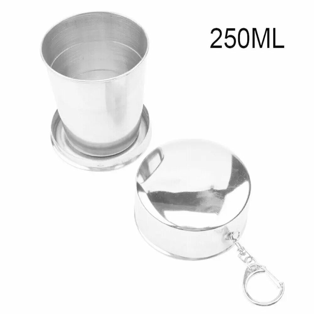 Складная кружка 250мл, серебристая