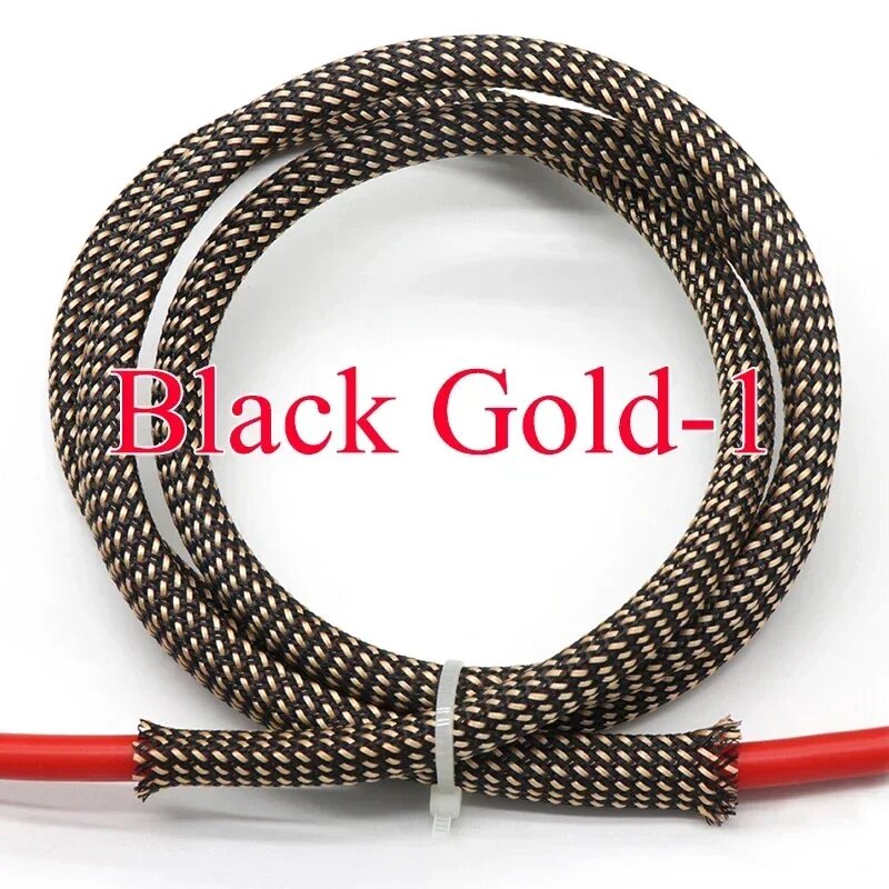 Плетеный рукав из ПЭТ для кабеля Black Gold, 1 Meter, 4mm