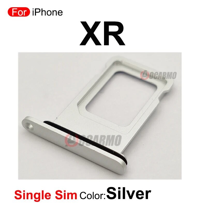 Aocarmo для iPhone XR устройство для чтения двух SIM-карт лоток держатель Слот Single SIM--Silver