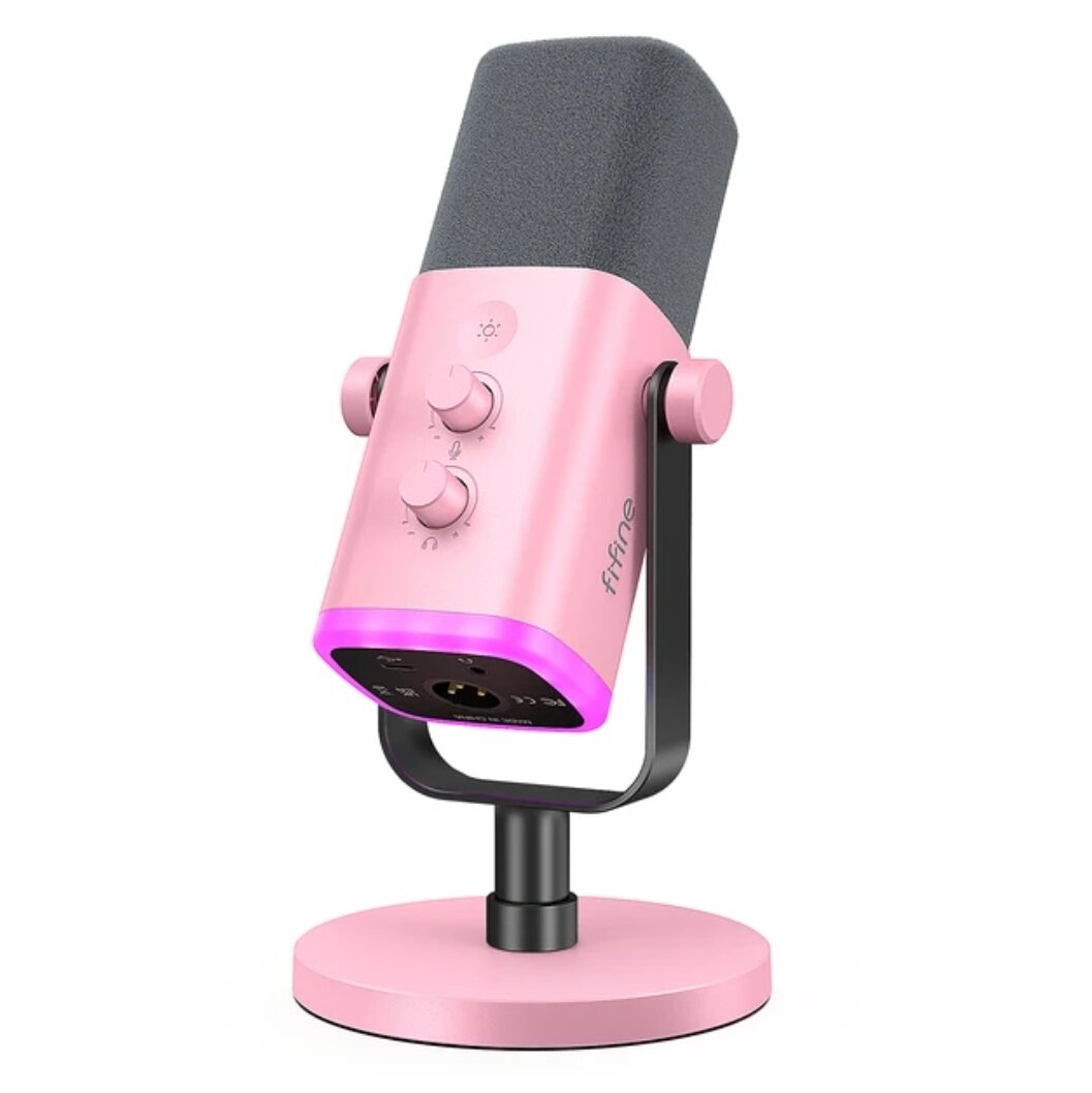 Микрофон динамический Fifine AM8 XLR/USB, Цвет Розовый (pink)