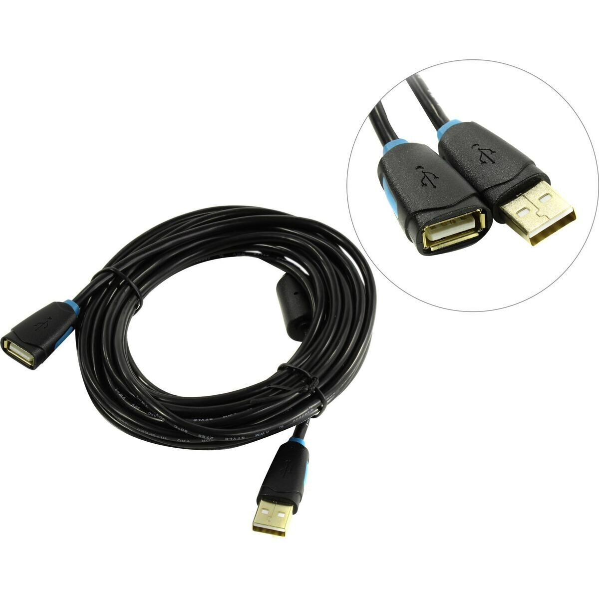 Vention Кабель удлинительный USB 2.0 A-->A 5м