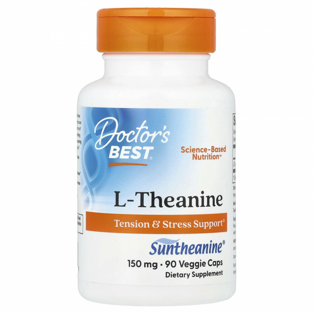 Doctor's Best, L-теанин с Suntheanine, 150 мг, 90 вегетарианских капсул