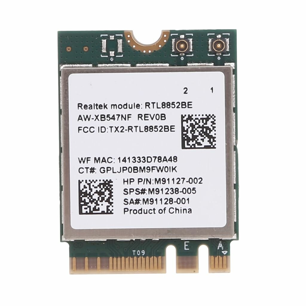 Беспроводная карта Wi-Fi6 AW-XB547NF RTL8852BE M91238-005 M91128-001, 1800 Мбит/с, двухдиапазонный сетевой адаптер BT5.2 M2