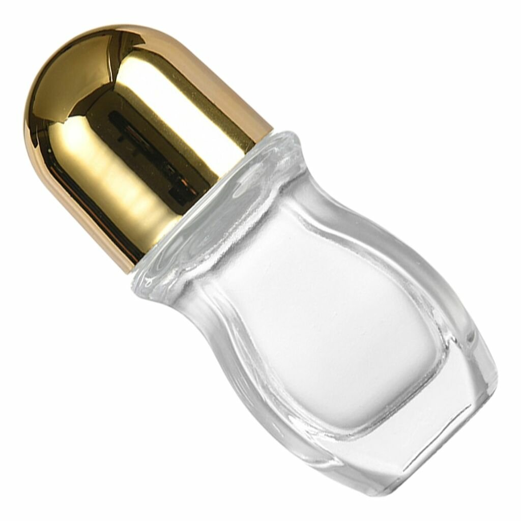 Косметические флаконы,30 мл плоская роликовая бутылка с золотой гальванической круглой крышкой для эфирных масел - 1 шт, 1 бутылка,
