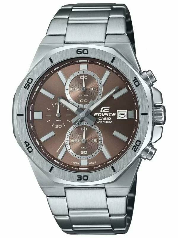 Наручные часы CASIO Edifice, коричневый/серебристый — фото 1