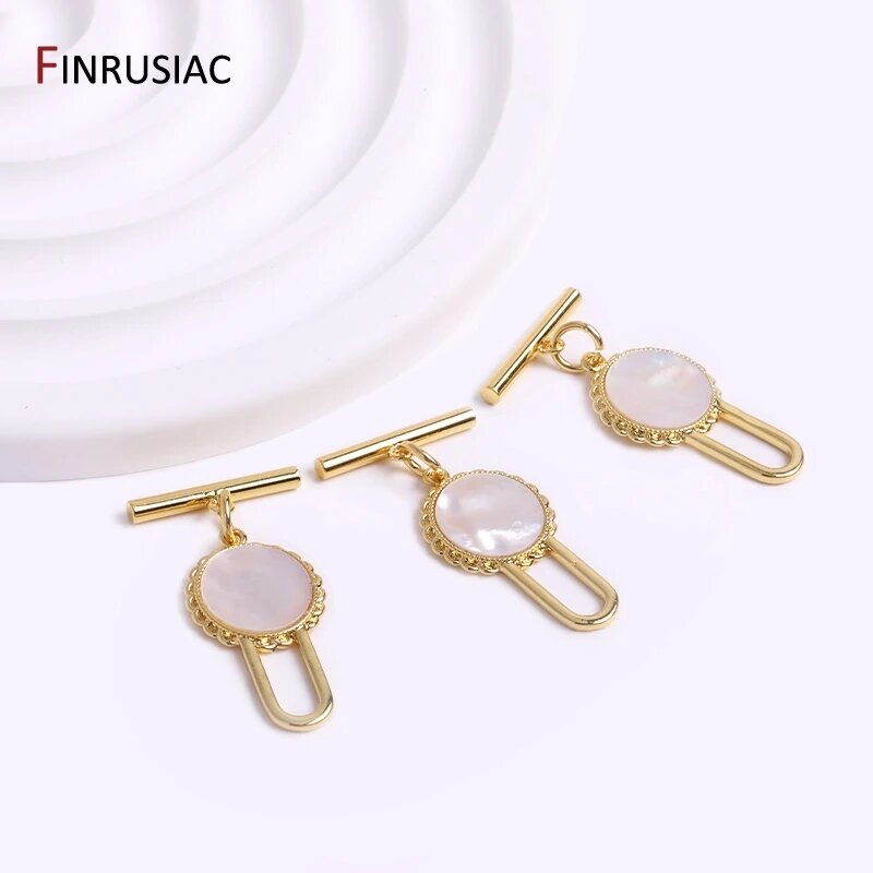 Тогглы для бижутерии FINRUSIAC, латунь, позолота 14K, 6 шт 6 pieces, 14K gold plated
