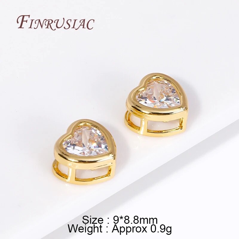 Серьги FINRUSIAC, 6 шт, 18K позолота, циркон